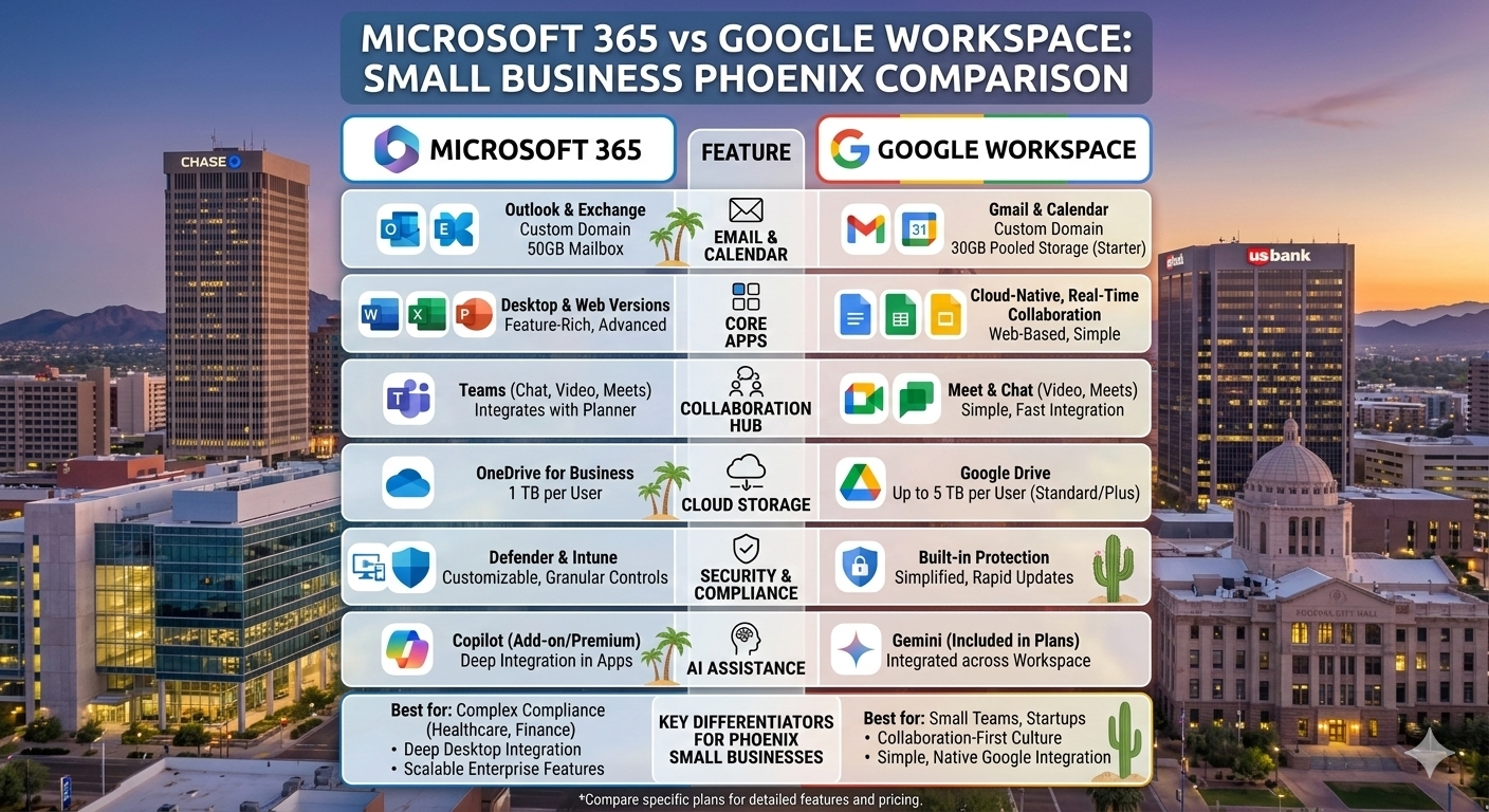 7 Critical Microsoft 365 vs Google Workspace Small Business Phoenix ...